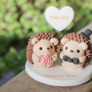Customized Hedgehog Wedding Cake Topper | Handmade Cake Topper ...