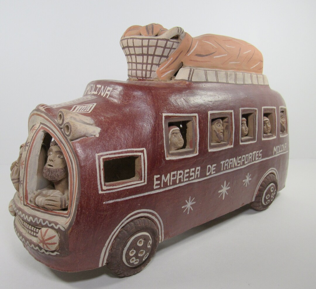 Handmade in Peru Occupied Bus Clay Sculpture - Etsy