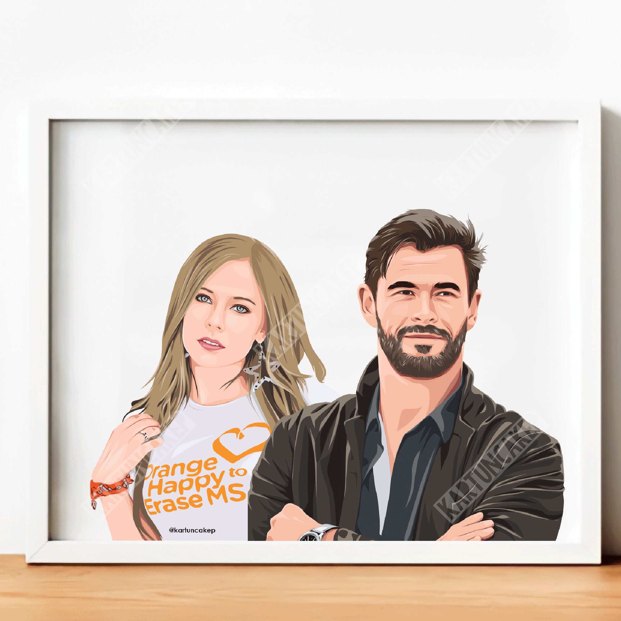 Couple Portrait Custom Portrait Digital Illustration Etsy