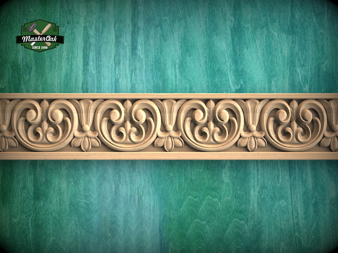 Wooden Moulding With Botanical Motif - Classic Rococo Flourish Style ...