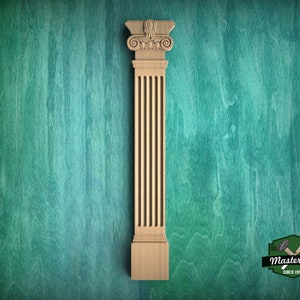 Casing Wood Carved Pilasters (flat Back Columns), Classical Wood Ionic ...