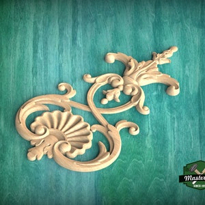 French Rococo Wooden Applique for Refined Home Decor, 1pc, Millwork ...