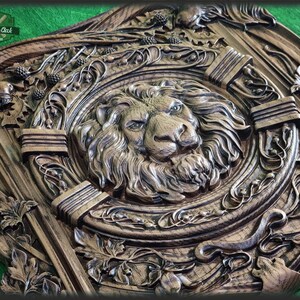 Wooden Lion Head Panel Carved Wood Carvings Wood Wall Hanging Plaque - Etsy