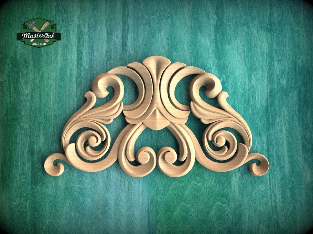 Scroll Crest Ornament – Decorative Wall Accent - Etsy