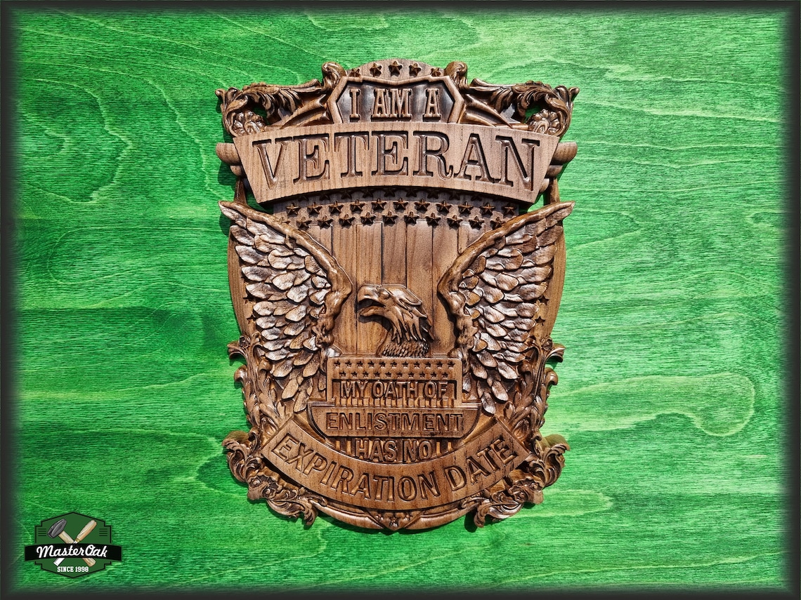 I Am a Veteran, Carved Panel of Wood, Veterans Day Gift, American ...