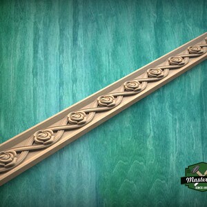 Celtic Rose Knot Wood Molding – Symbolic Heritage Accent, 40" Intricate ...