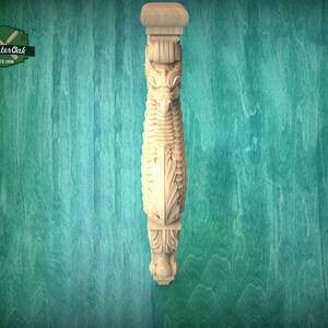 Sea Dragon Carved Wooden Corbel – Mythical Maritime Decor, Unpainted ...