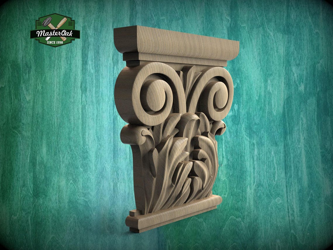 Classic-style Wooden Carved Capital for Pilaster, 1pc, Greek Design ...