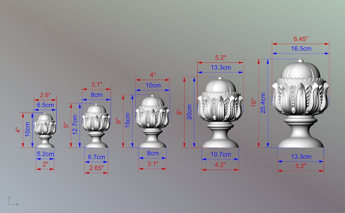 Hardwood Unpainted Classic Finial Staircase Newel Post Cap - Etsy