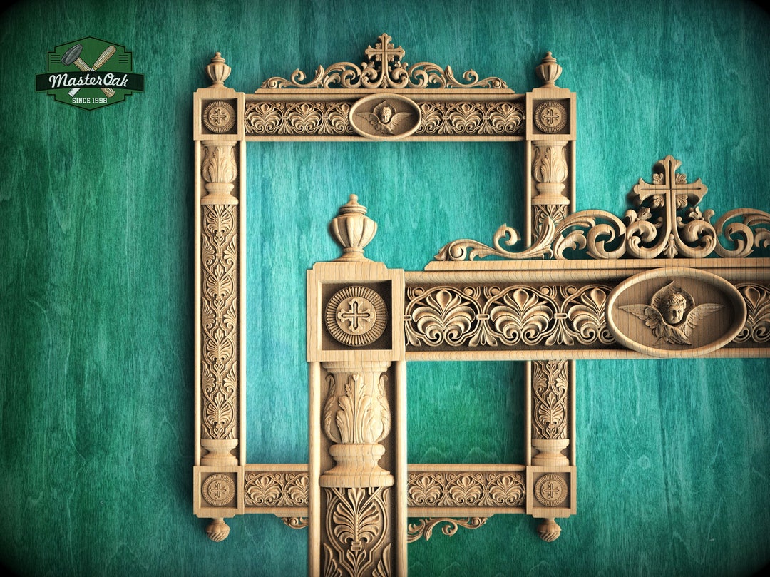 Divine Ornament: Majestic Carved Icon Case for Sacred Spaces, 1pc ...