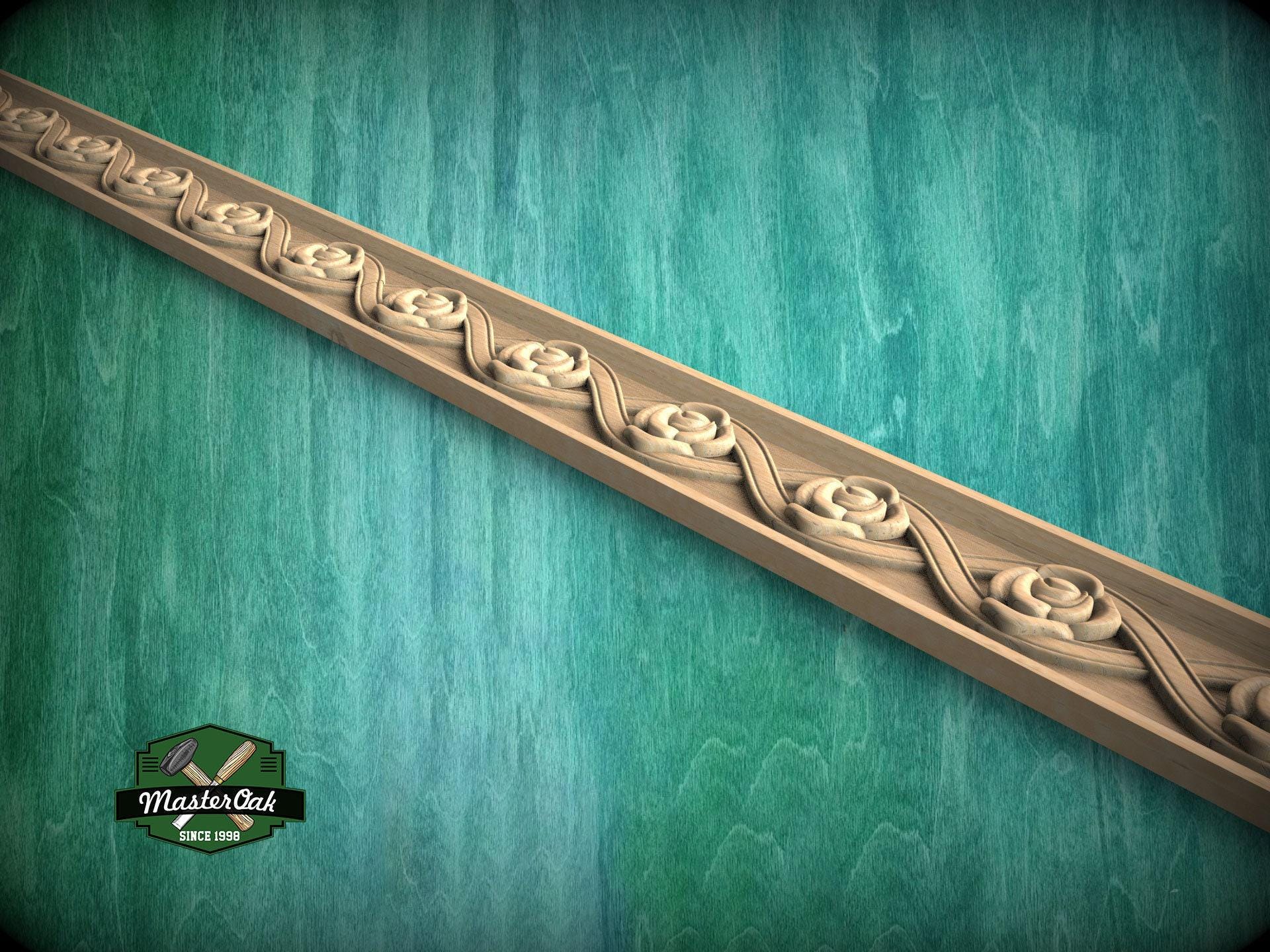 Celtic Rose Knot Wood Molding – Symbolic Heritage Accent, 40" Intricate ...