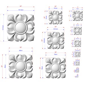 Square Carved Wood Rosette, Interior Design Element – Carved Adornment ...