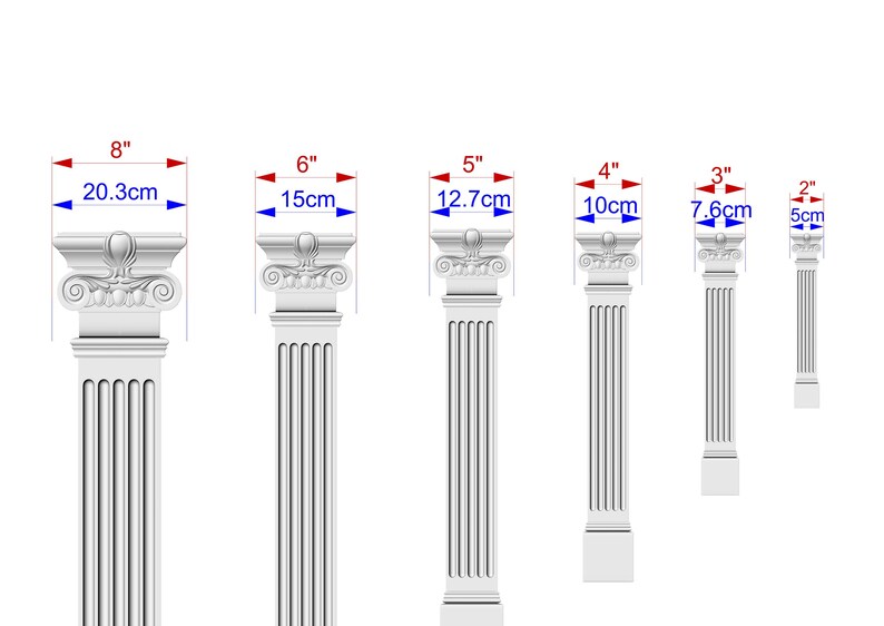 Casing Wood Carved Pilasters (flat Back Columns), Classical Wood Ionic ...