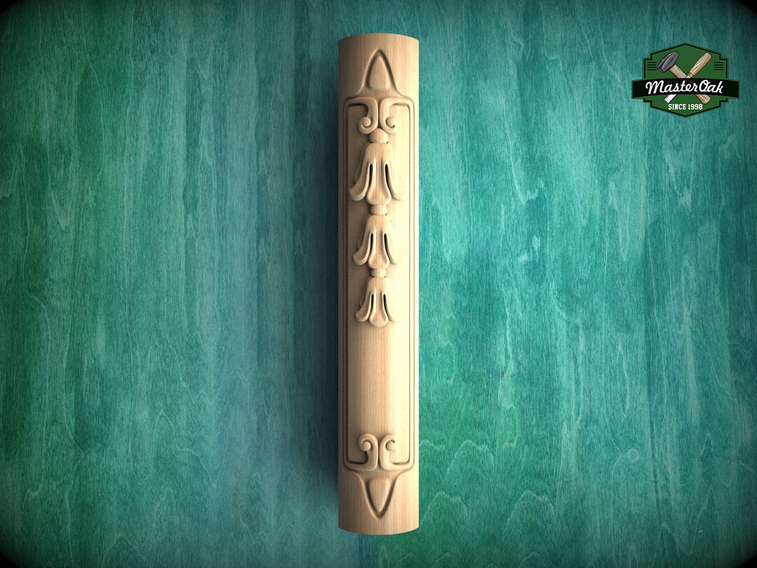 Carved Wooden Corner Column With Wcanthus Leaves, 1pc, Unpainted ...