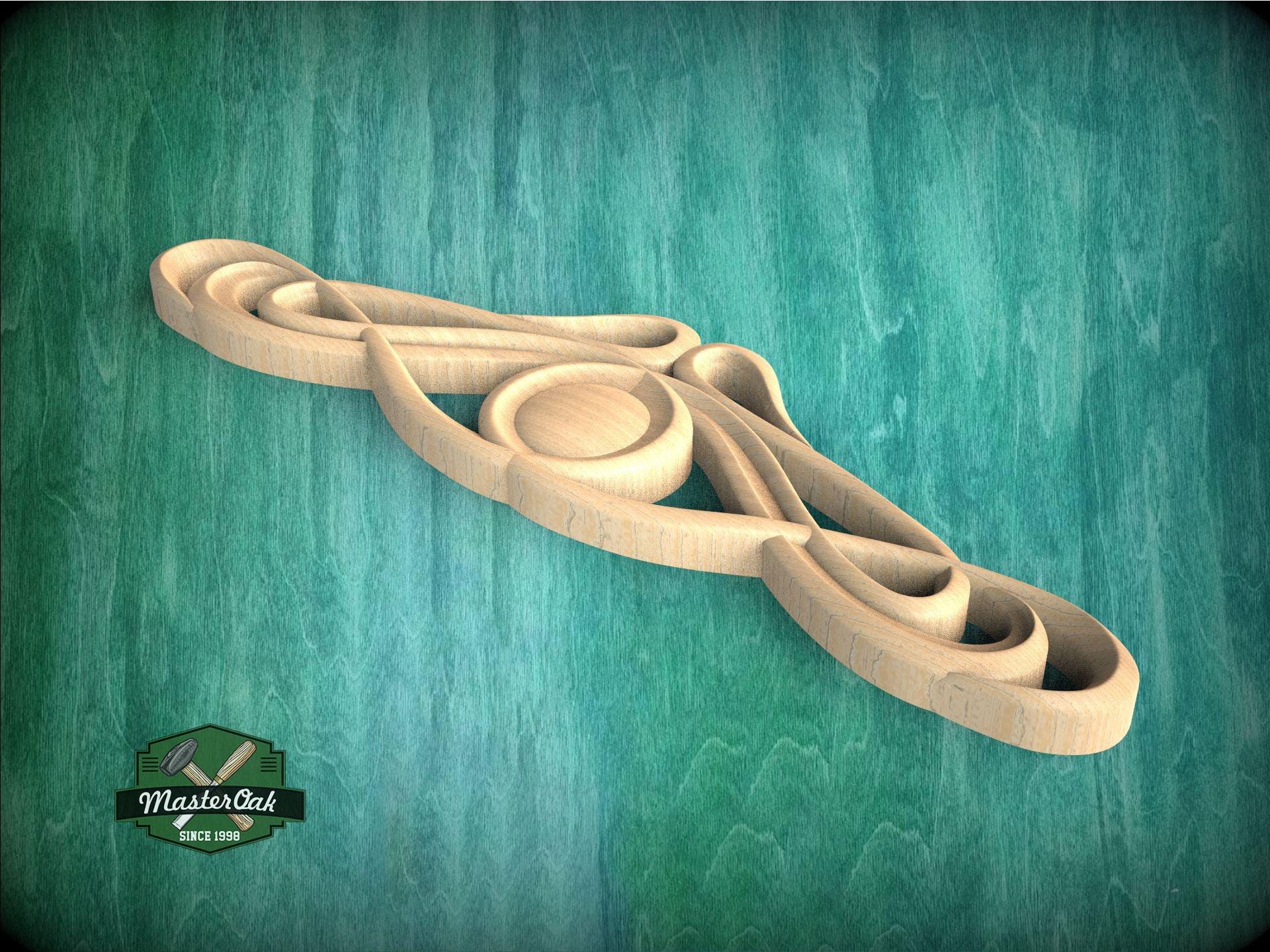 Art Nouveau Wood Applique With Symmetrical Scrolls & Oval Center - Etsy