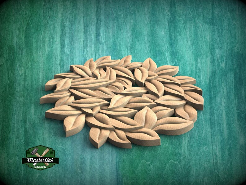 Nature's Embrace: Leaf Pattern Onlay, 1 Piece, Unpainted, Home Wall ...
