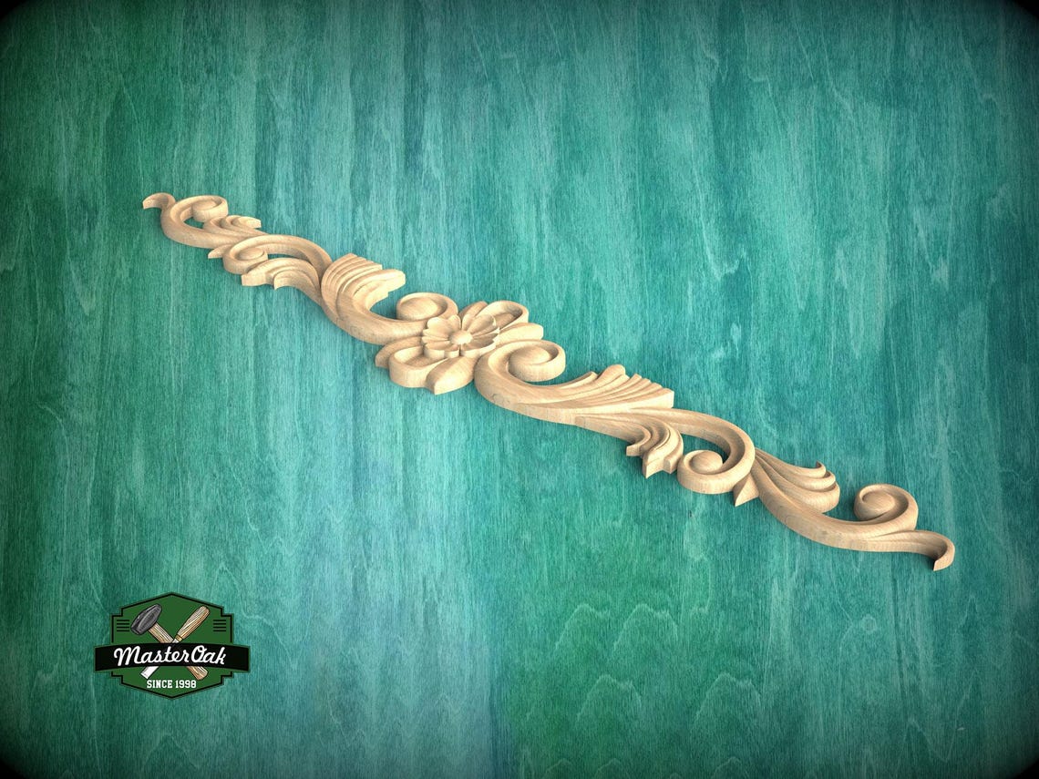 Elegant Floral and Scroll Wood Carved Onlay, Classic Furniture ...