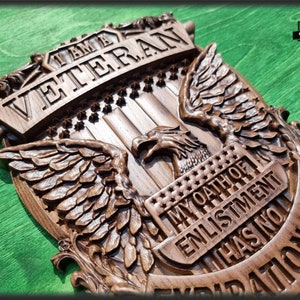 I Am a Veteran, Carved Panel of Wood, Veterans Day Gift, American ...