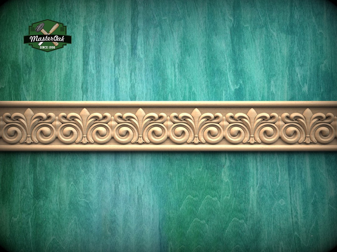 French Style Carved Wooden Moulding – Classic Decorative Border, 40 ...