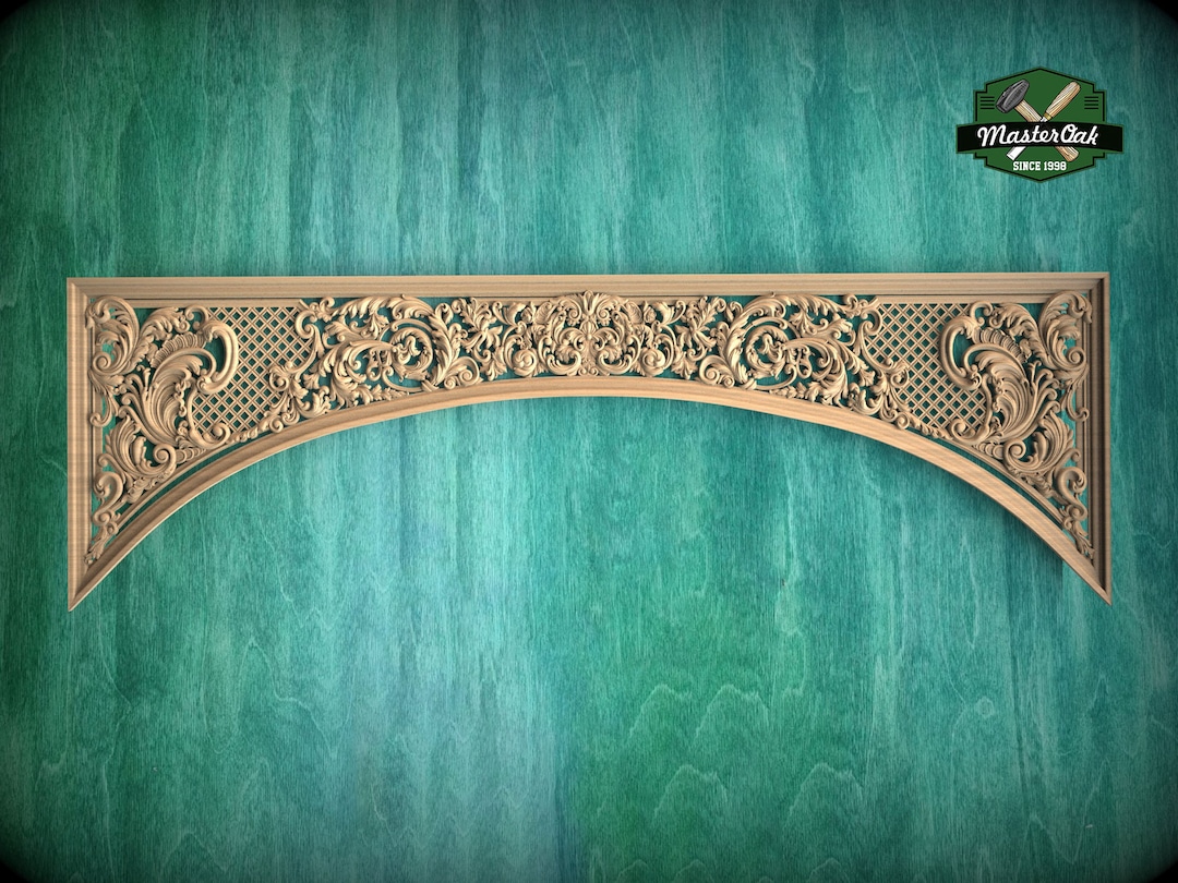 Baroque Elegance: Carved Wooden Lattice Arch, 1pc, Unpainted, Home Wall ...