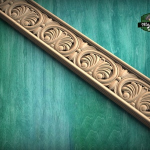 Greek Revival Wood Trim – Classical Acanthus Leaf Carved Moulding, 40" Ornate Molding Panel ...