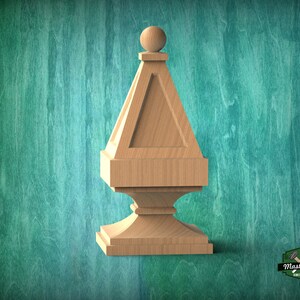 Triangular Ball Top Finial, Simple Square Top Finial, Staircase Newel ...