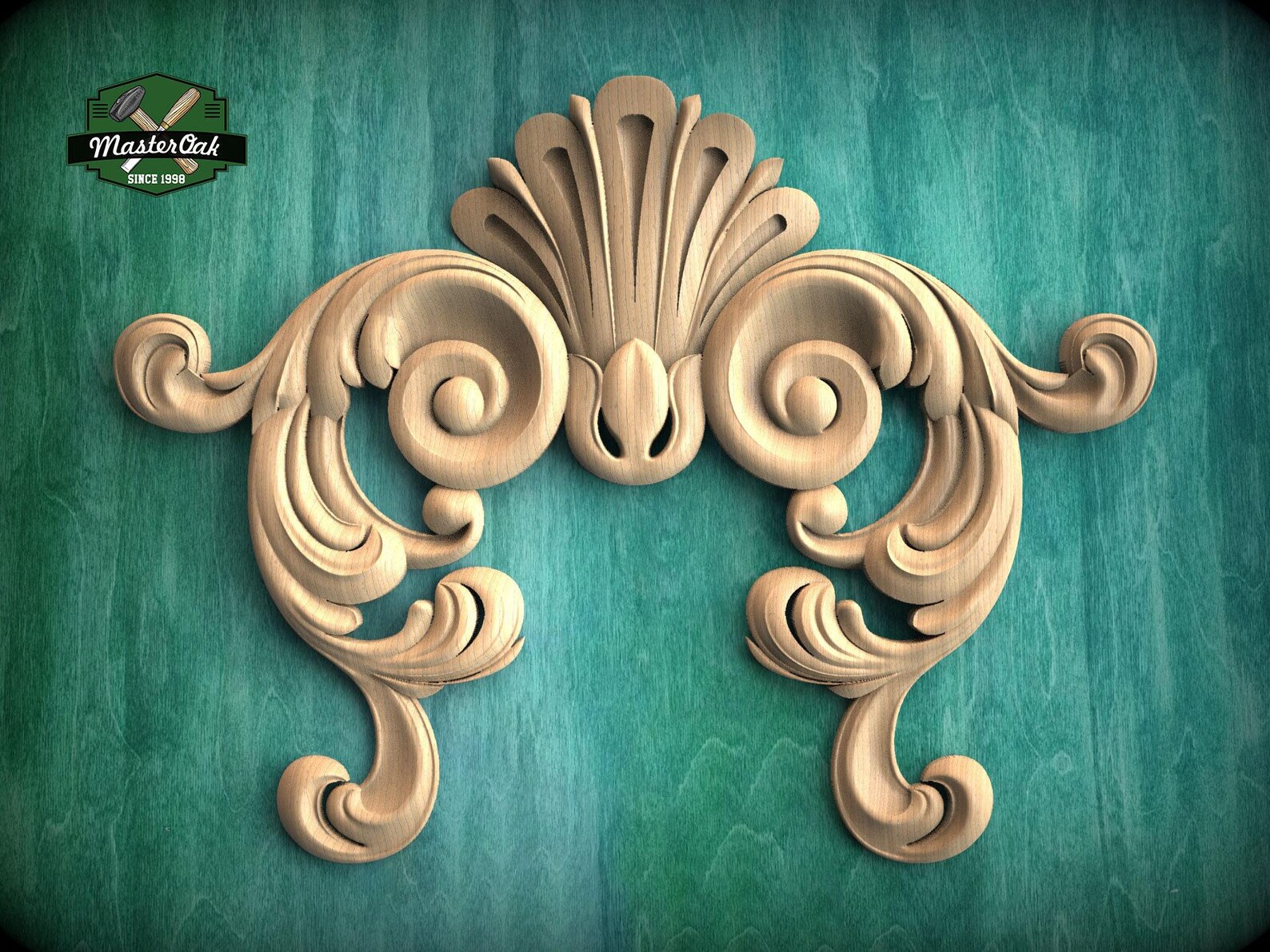 Classic Shell & Scroll Wood Onlay: Timeless Elegance, 1 Pc, Unpainted ...
