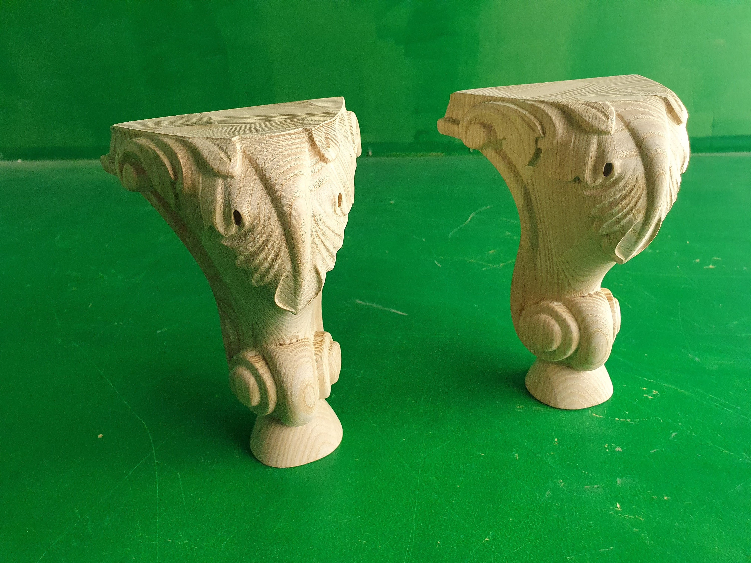 Pair of Short Carved Legs Set 2pc Classic Style Legs - Etsy
