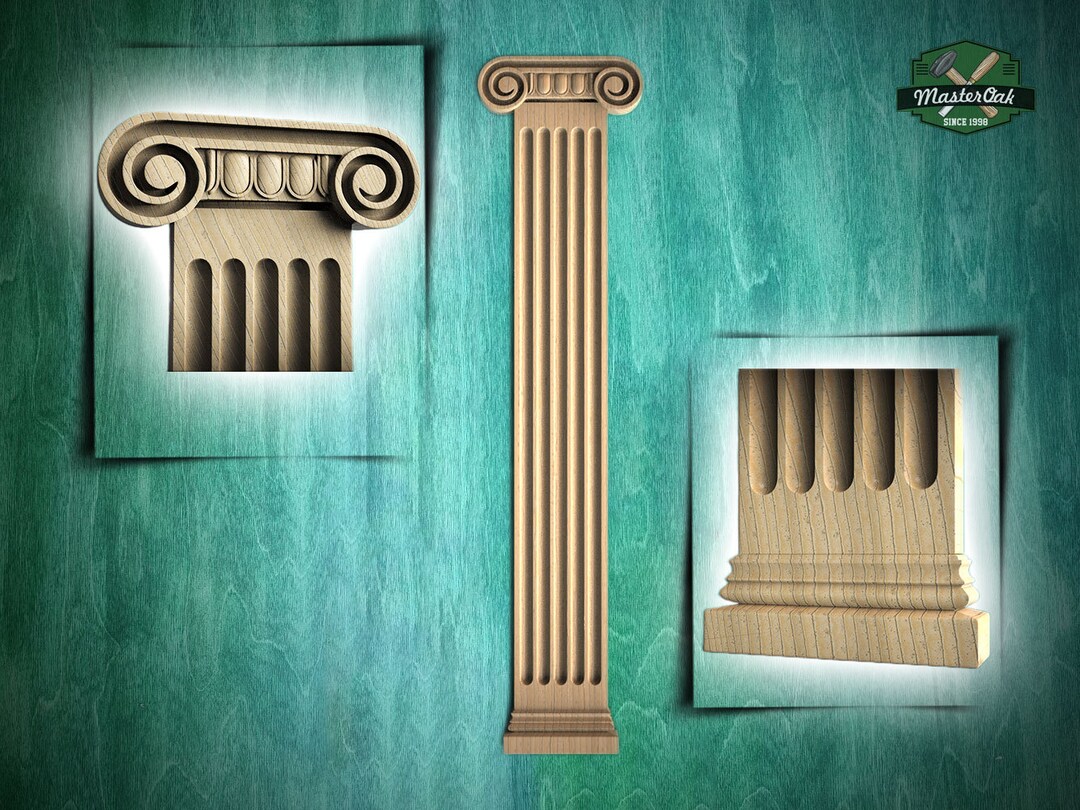 Classic Ionic Column-inspired Pilaster , Wood Ionic Pilaster, 1pc ...