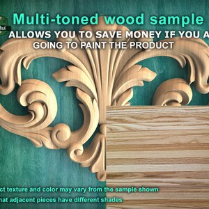 Grand Sweeping Scrolls Wood Carving – Ornate Home Accent, Opulent Wood ...