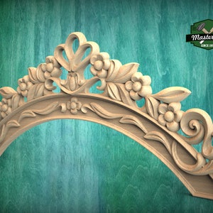 Nature-inspired Wood Carved Arch Onlay – Elegant Interior Accent, 1pc ...