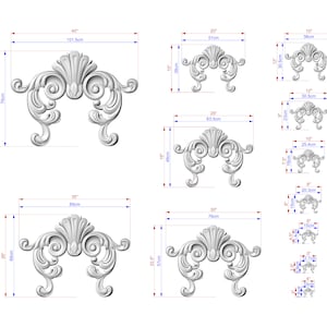 Classic Shell & Scroll Wood Onlay: Timeless Elegance, 1 Pc, Unpainted ...