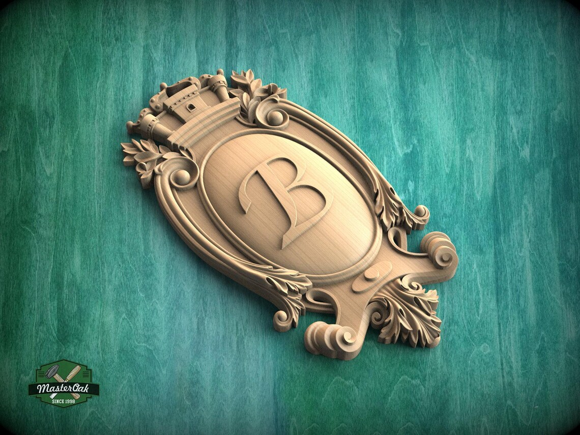 Personalized Antique Wooden Shield Onlay, Unfinished, Decorative Wooden ...