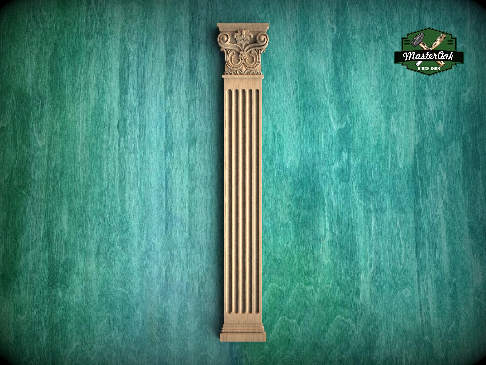 Wooden Carved Classic Corinthian Column Pilaster, Wood Ionic Pilaster ...