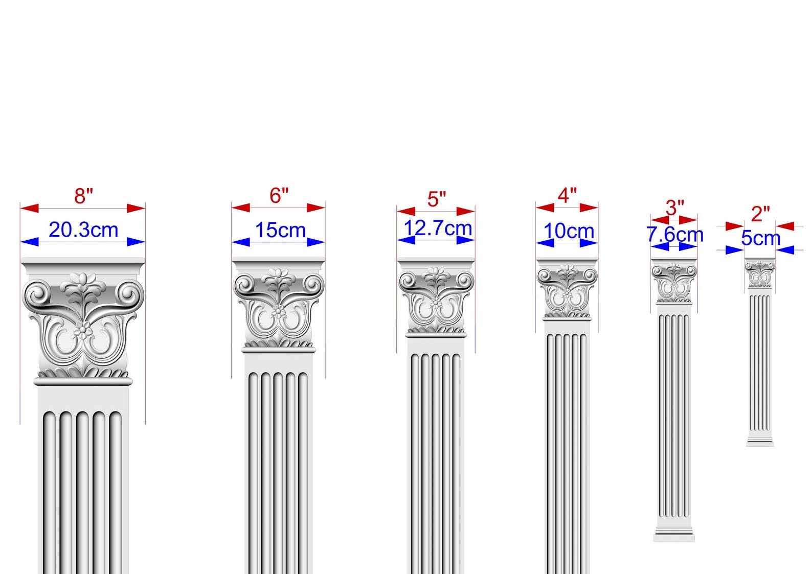 Wooden Carved Classic Corinthian Column Pilaster, Wood Ionic Pilaster ...