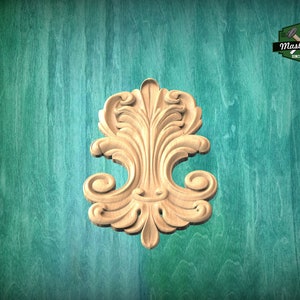 Swirling Elegance: Symphonic Wooden Onlay, 1 Pc, Unpainted, Home Wall ...
