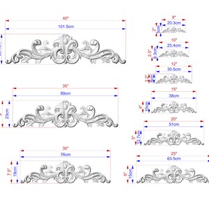 Openwork Floral Wood Applique for Interiors, Graceful Swirl Horizontal ...