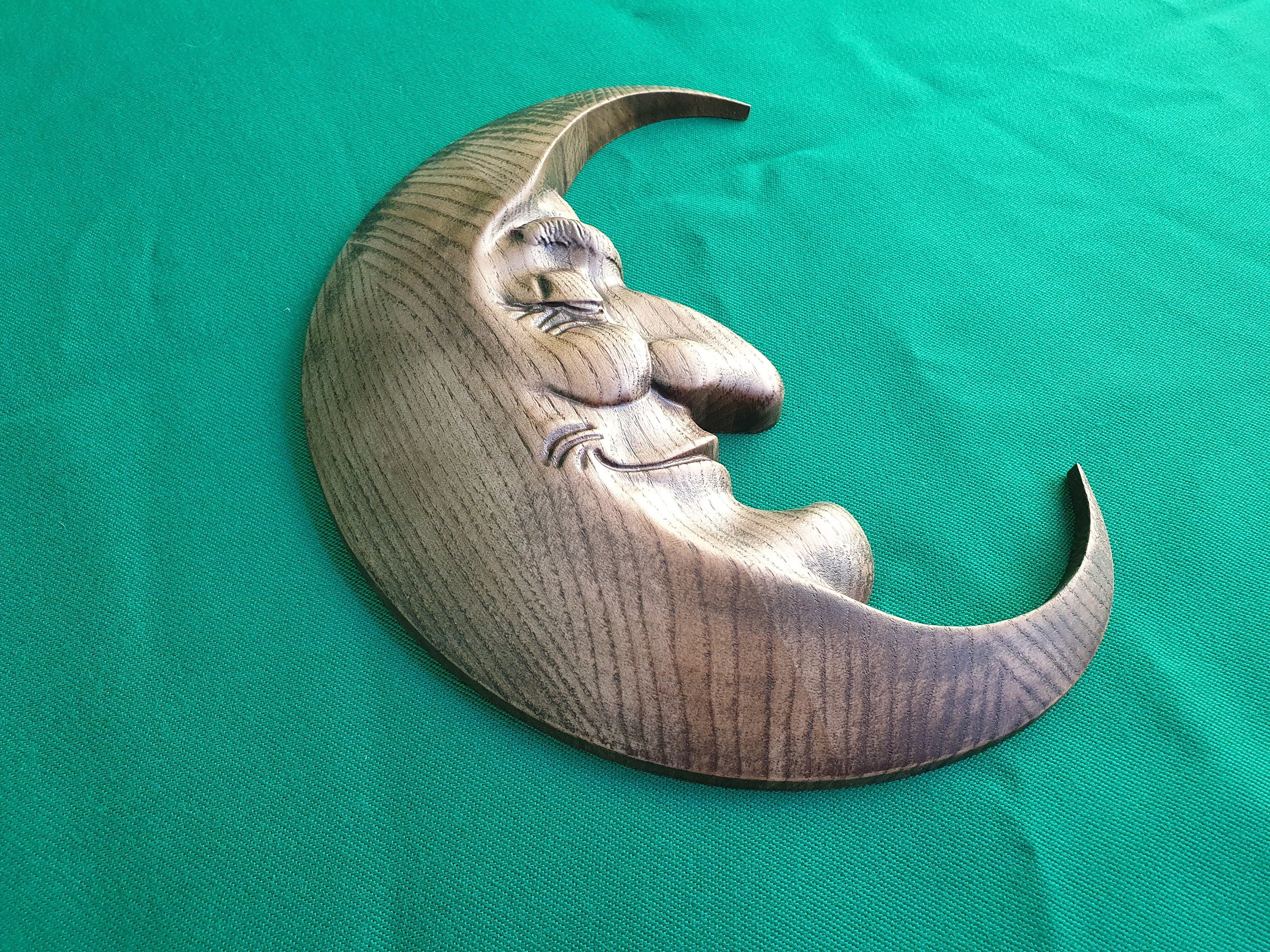 Half Moon Face Wall Decor Crescent Wall hanging wood wall | Etsy