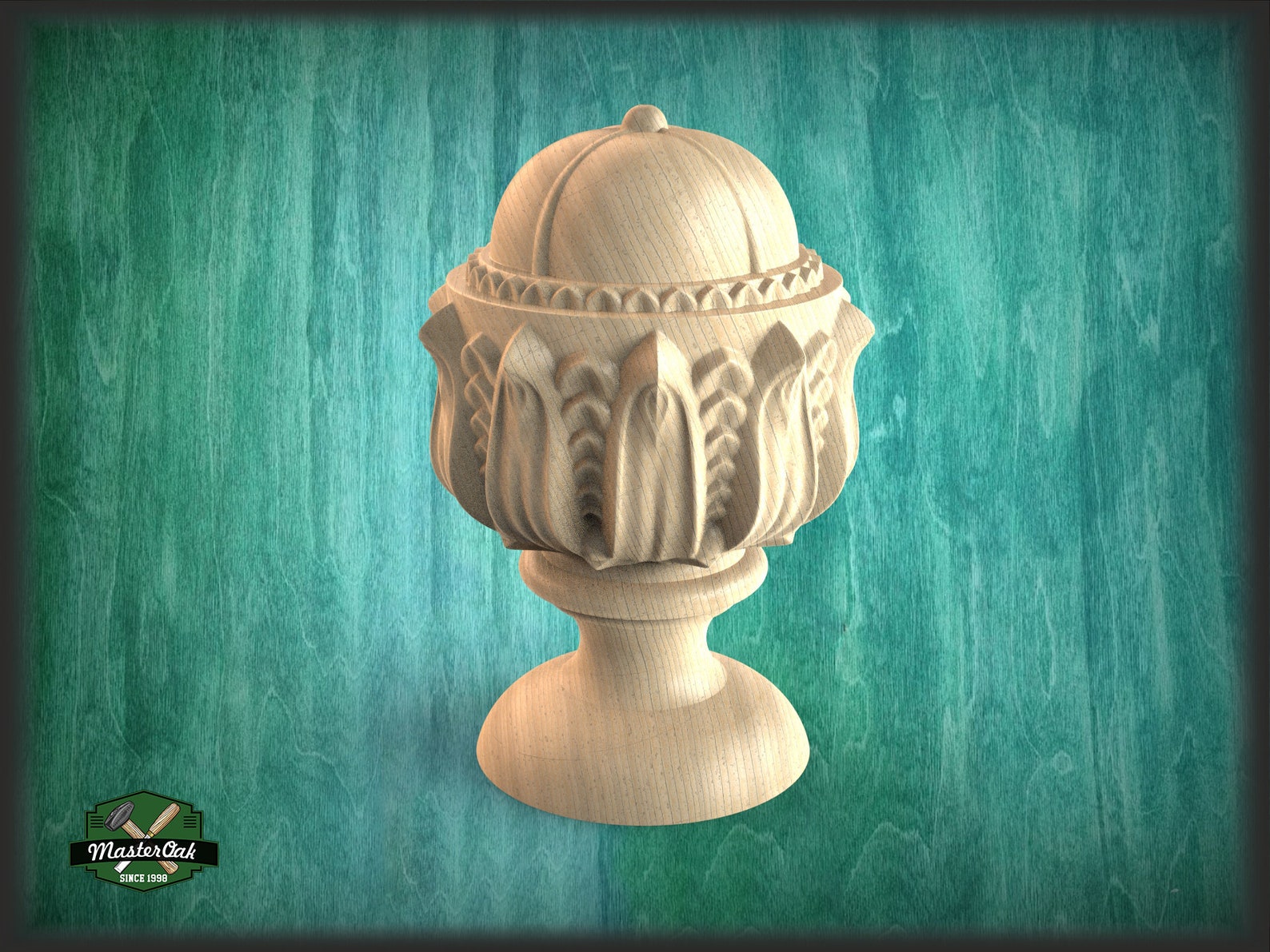 Hardwood Unpainted Classic Finial Staircase Newel Post Cap - Etsy