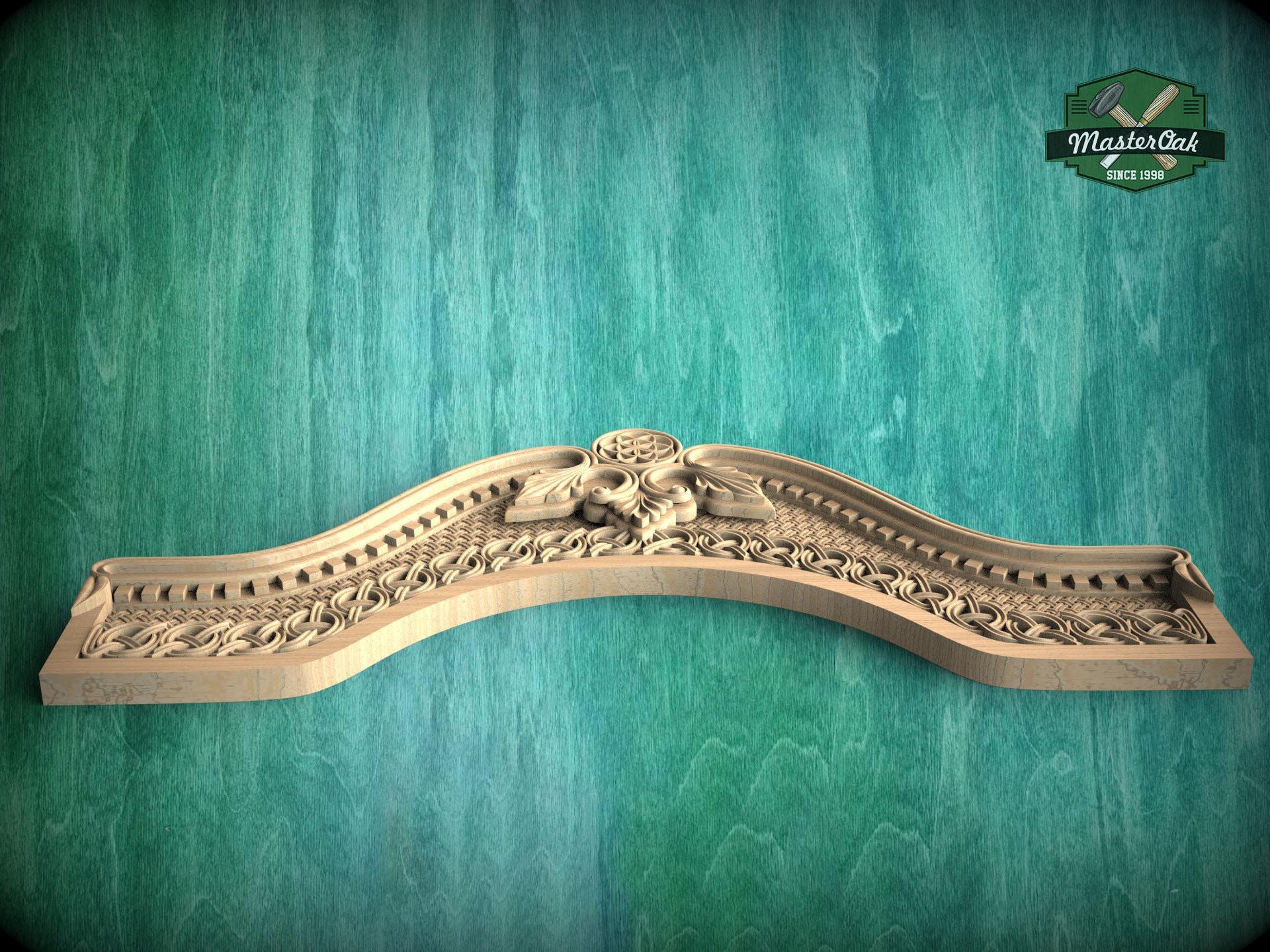 Arched Celtic Knot Wood Onlay, Ornate Wooden Arch Applique, 1 Pc ...
