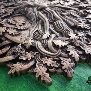 Face of Nature Wooden Carving of an Oak Tree, Tree of Wisdom, Handcrafted Wooden Carving - Etsy