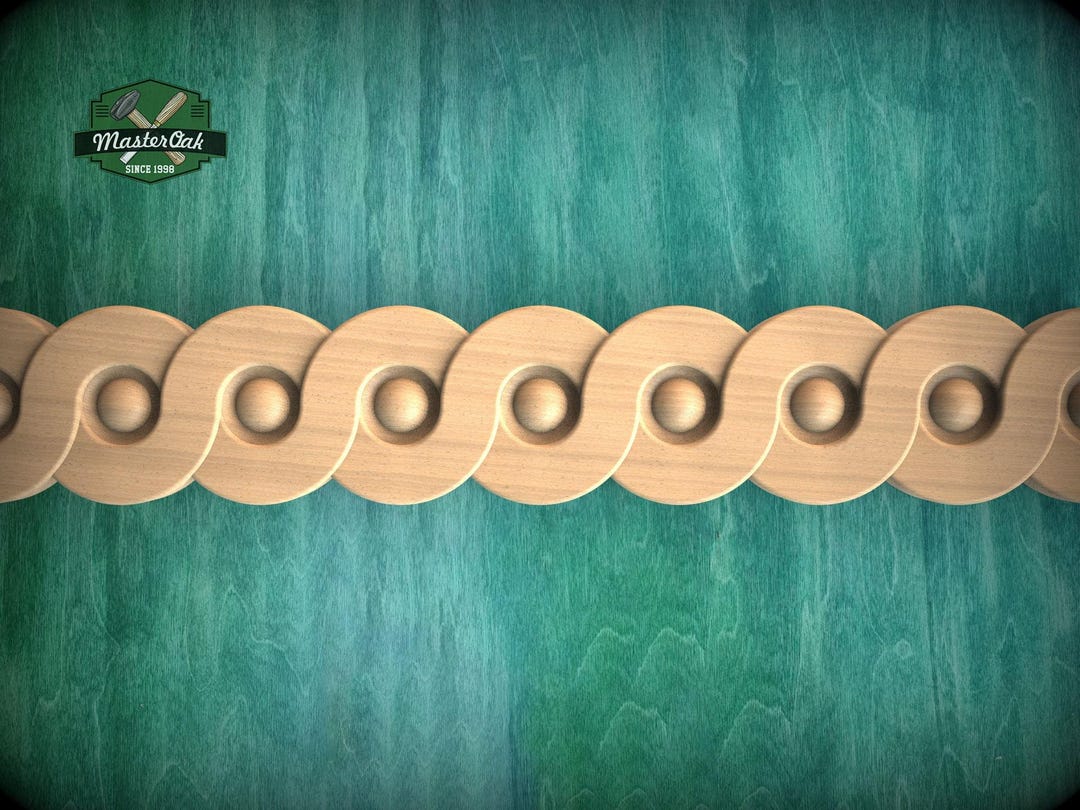 Curvilinear Harmony: Wooden Carved Moulding Accent, 40" Classical Wood ...