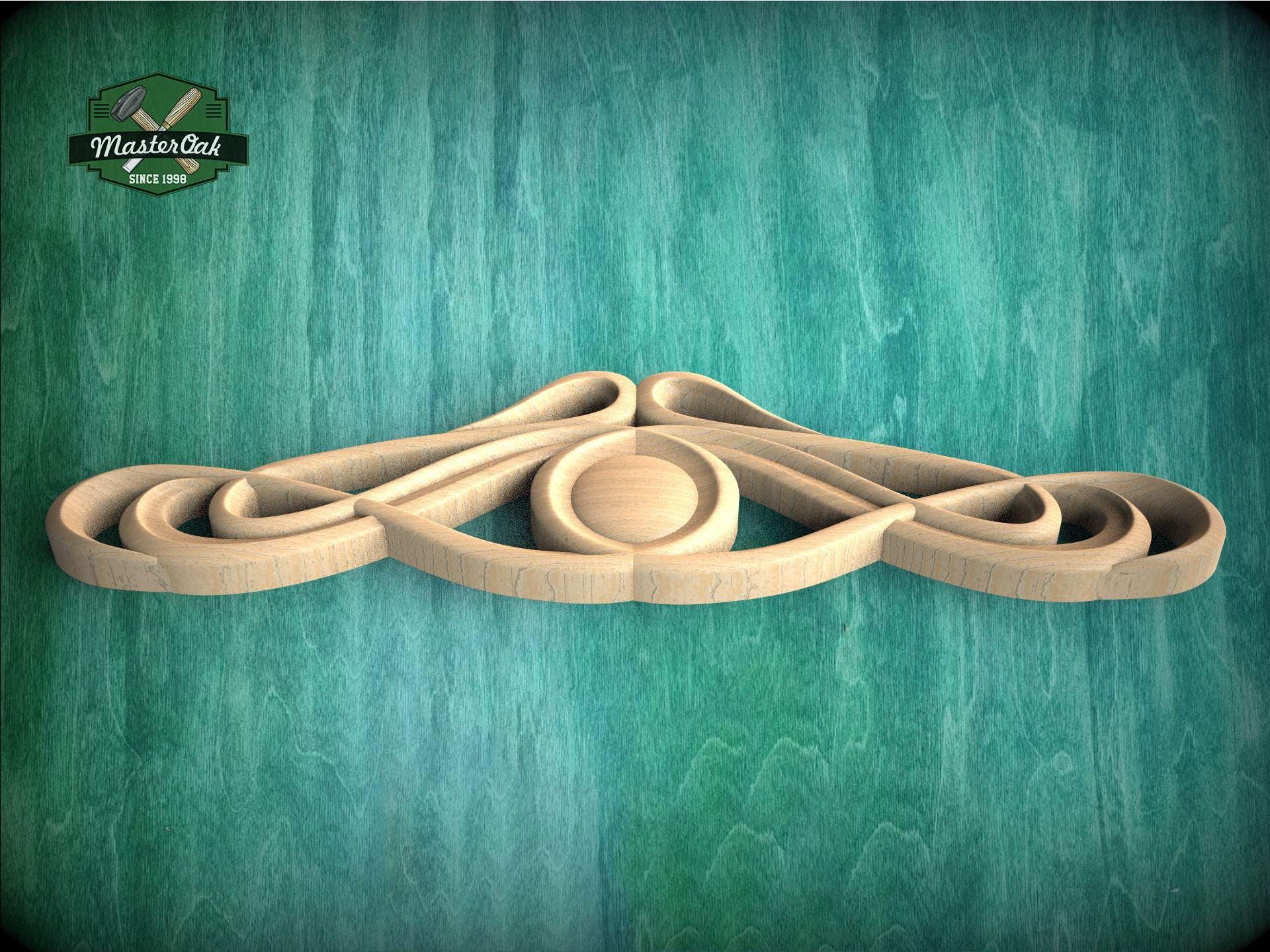 Art Nouveau Wood Applique With Symmetrical Scrolls & Oval Center - Etsy