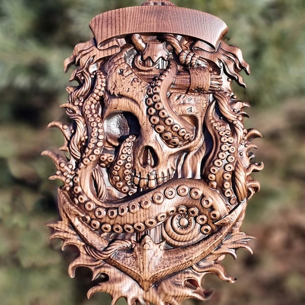 Carved Pirate Wood Carving - Etsy