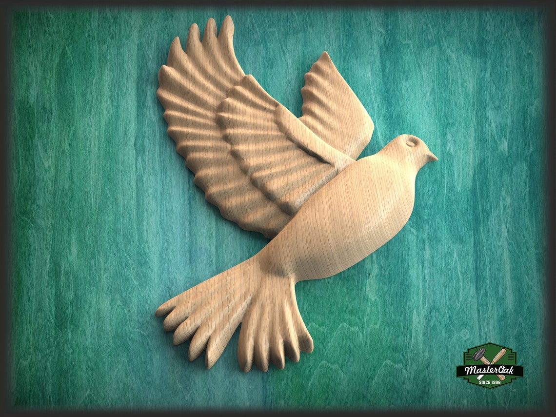 Dove Wooden Wall Decor Unfinished Carved Bird Wedding Dove | Etsy