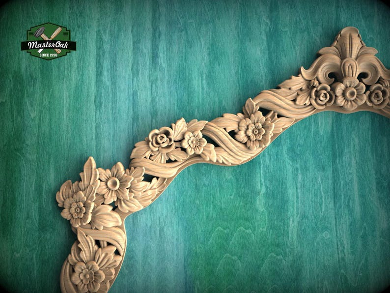 Rustic Floral Carved Wooden Arch - Elegant Decor for Frames and ...