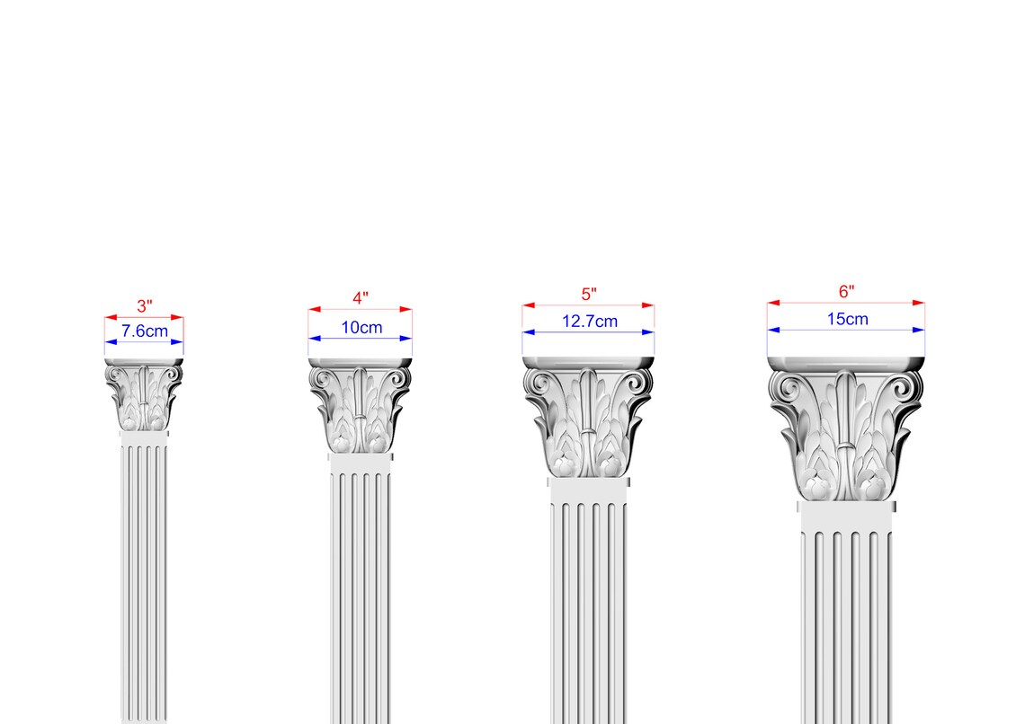 Corinthian Pilaster Column Classic Flute Ionic Carved Wood - Etsy