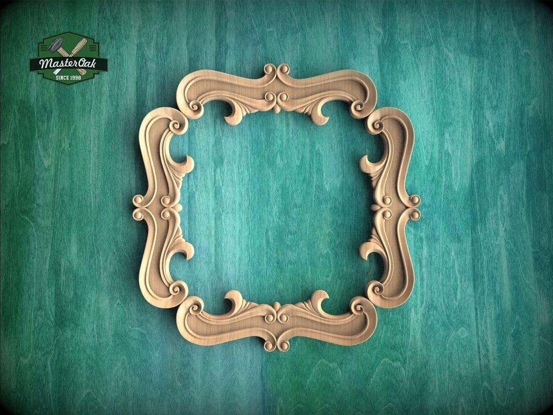 Square Baroque Wood Frame With Flowing Scrolls and Classic Ornamental ...