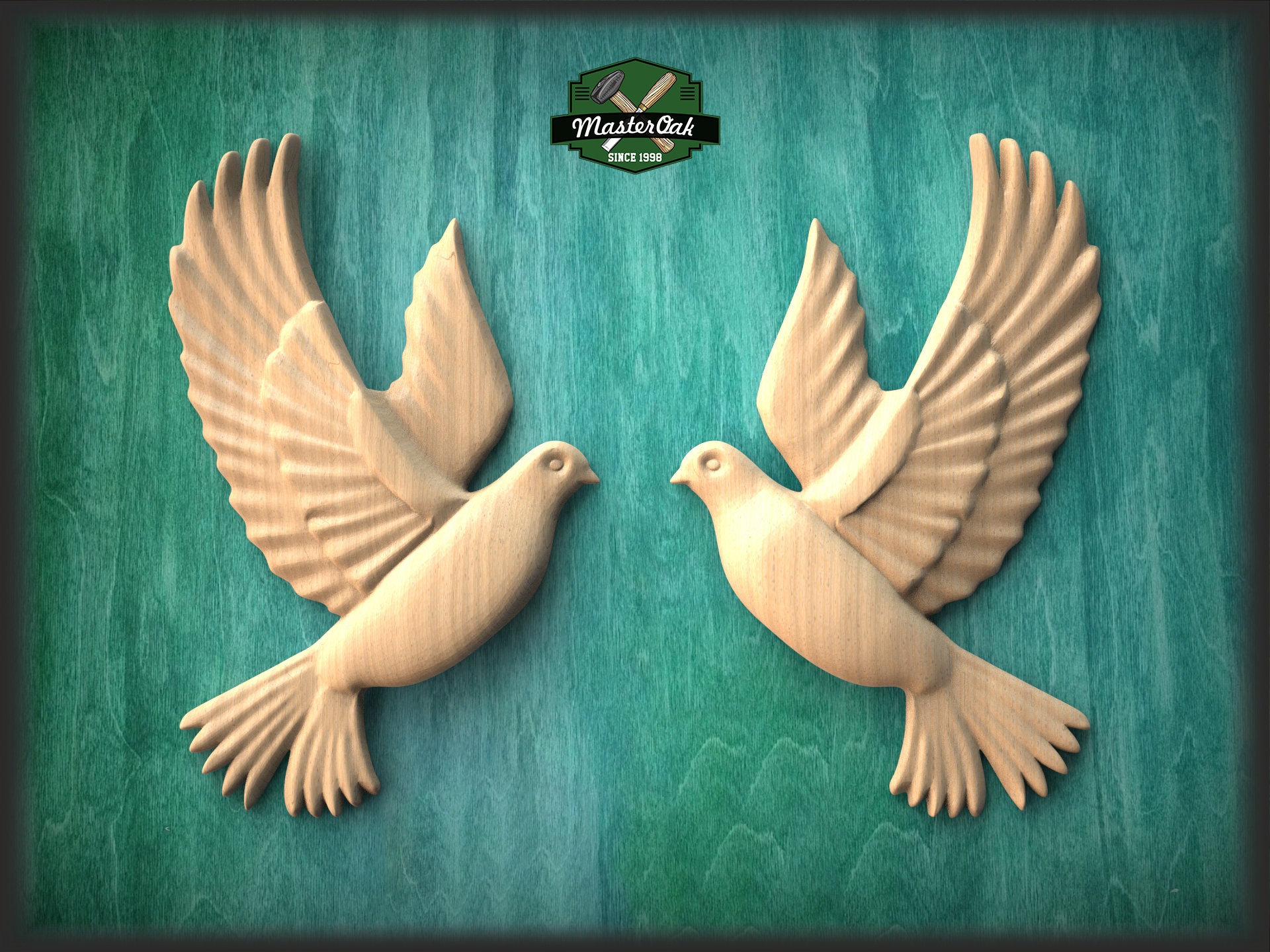 Two Doves Wooden Wall Decor Unfinished Carved Bird Wedding | Etsy