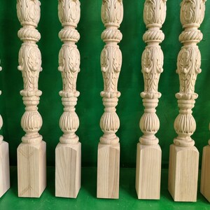 Carved Balustrade of Wood, 1 Piece, Carved Banister of Wood, Stair ...